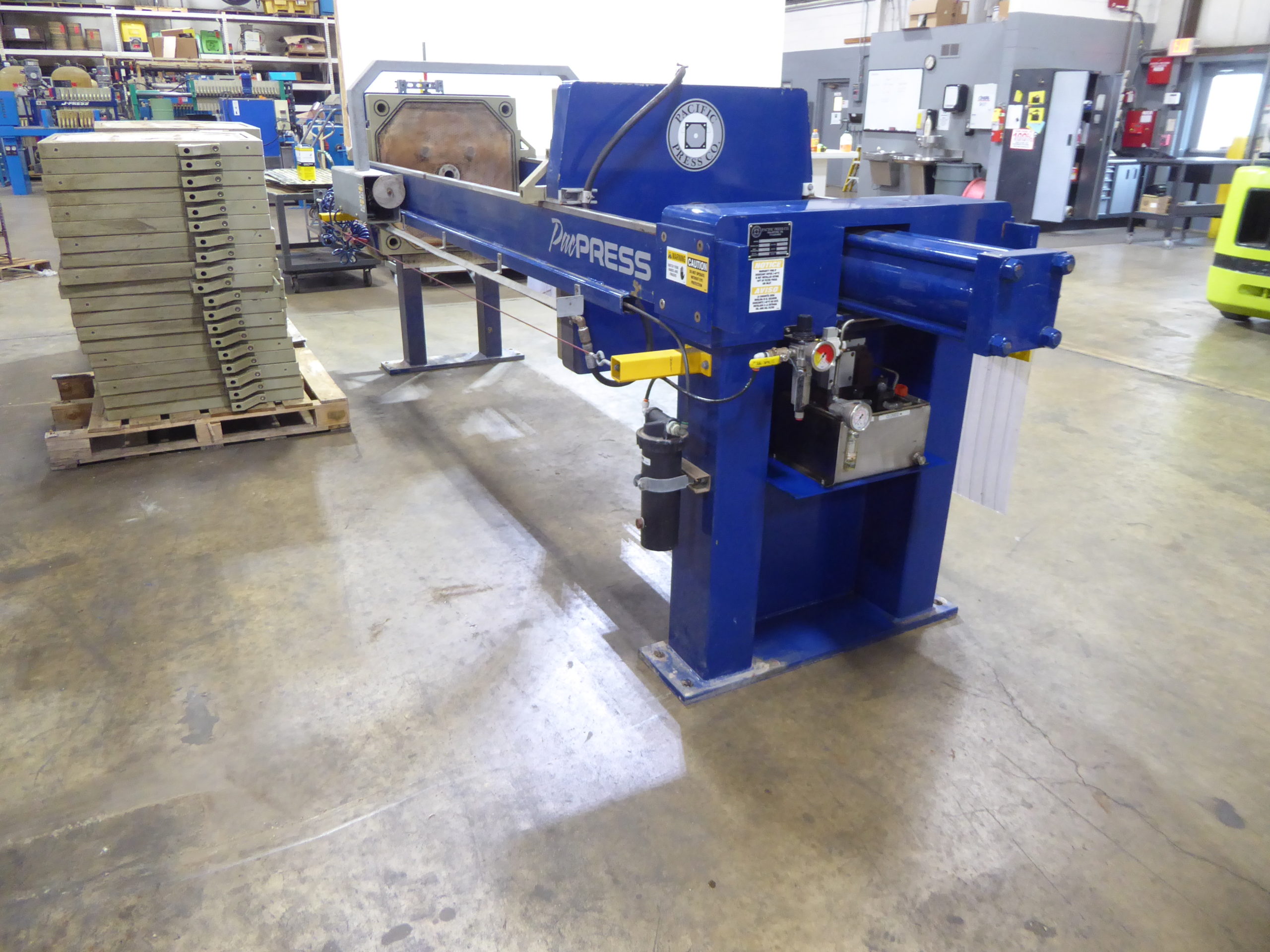 Used Filter Press - Pacific 20 Cu' Air Over Hydraulic Filter Press ...