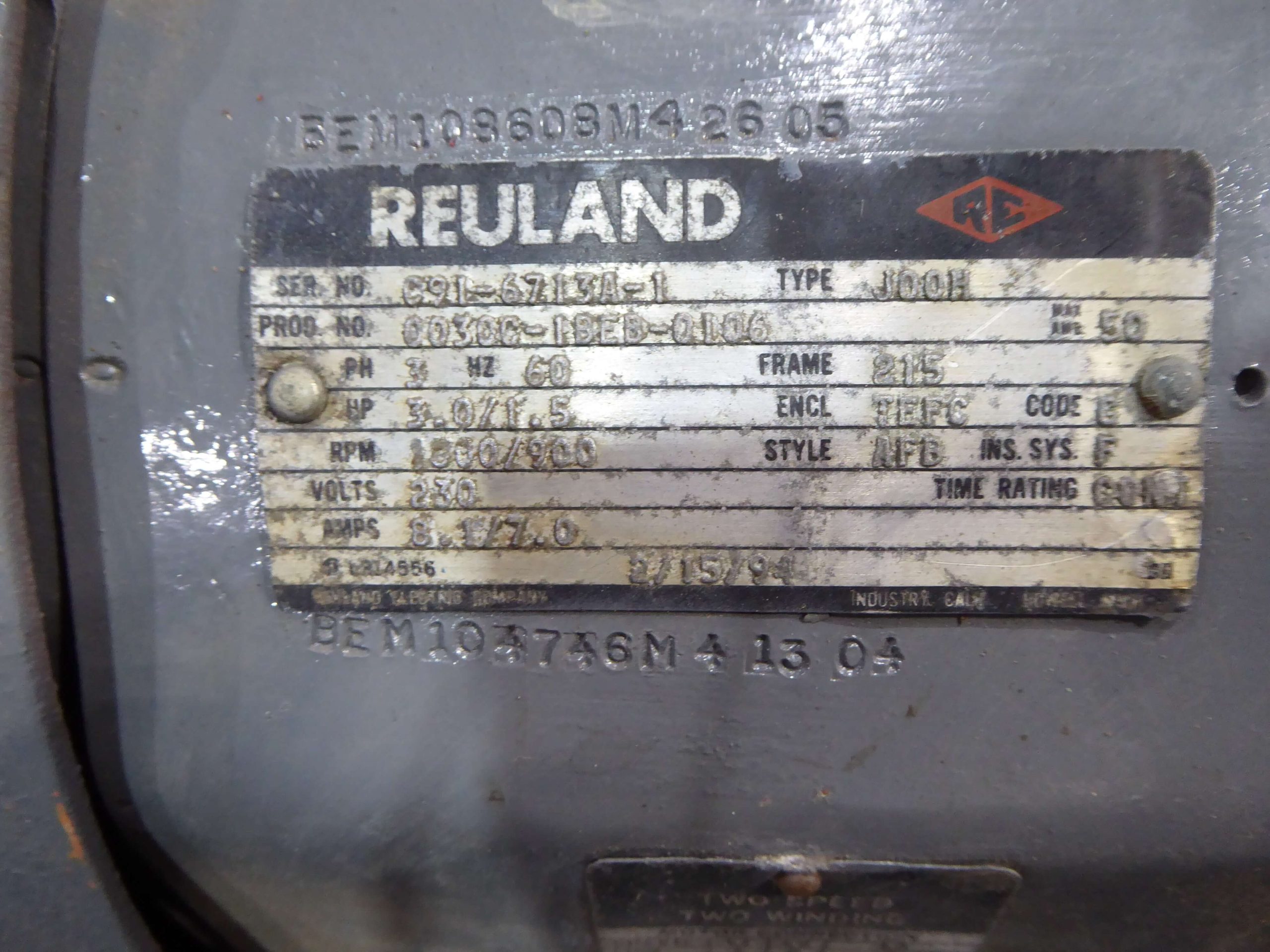 Reuland Jessup Hoist Gear Box H2379