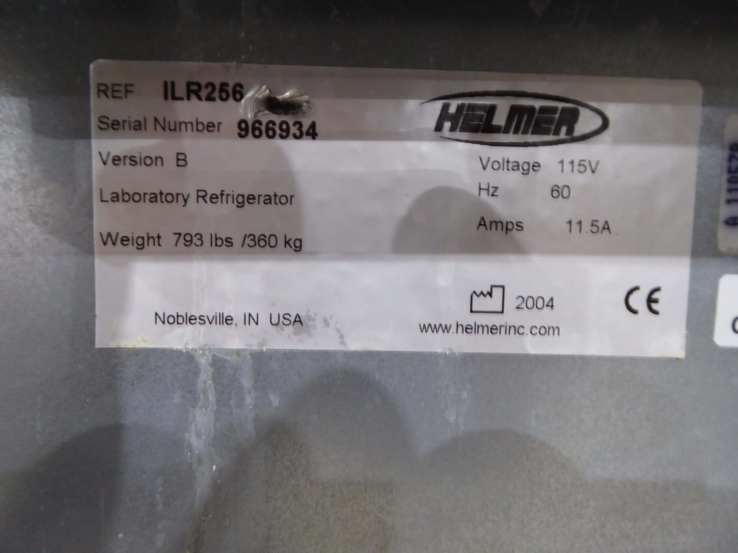 Helmer Model ILR256 Double Door Lab Refrigerator M3943 - Lanco ...
