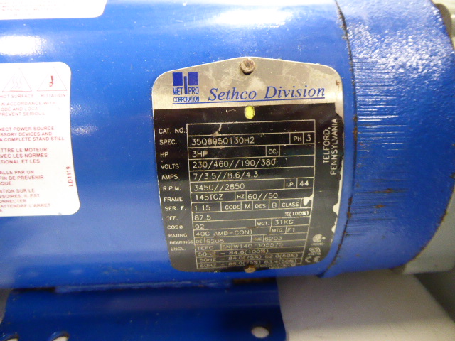 Sethco 3 HP 2" Inlet 1.50" Outlet Centrifugal Pump CP2260 - Lanco ...