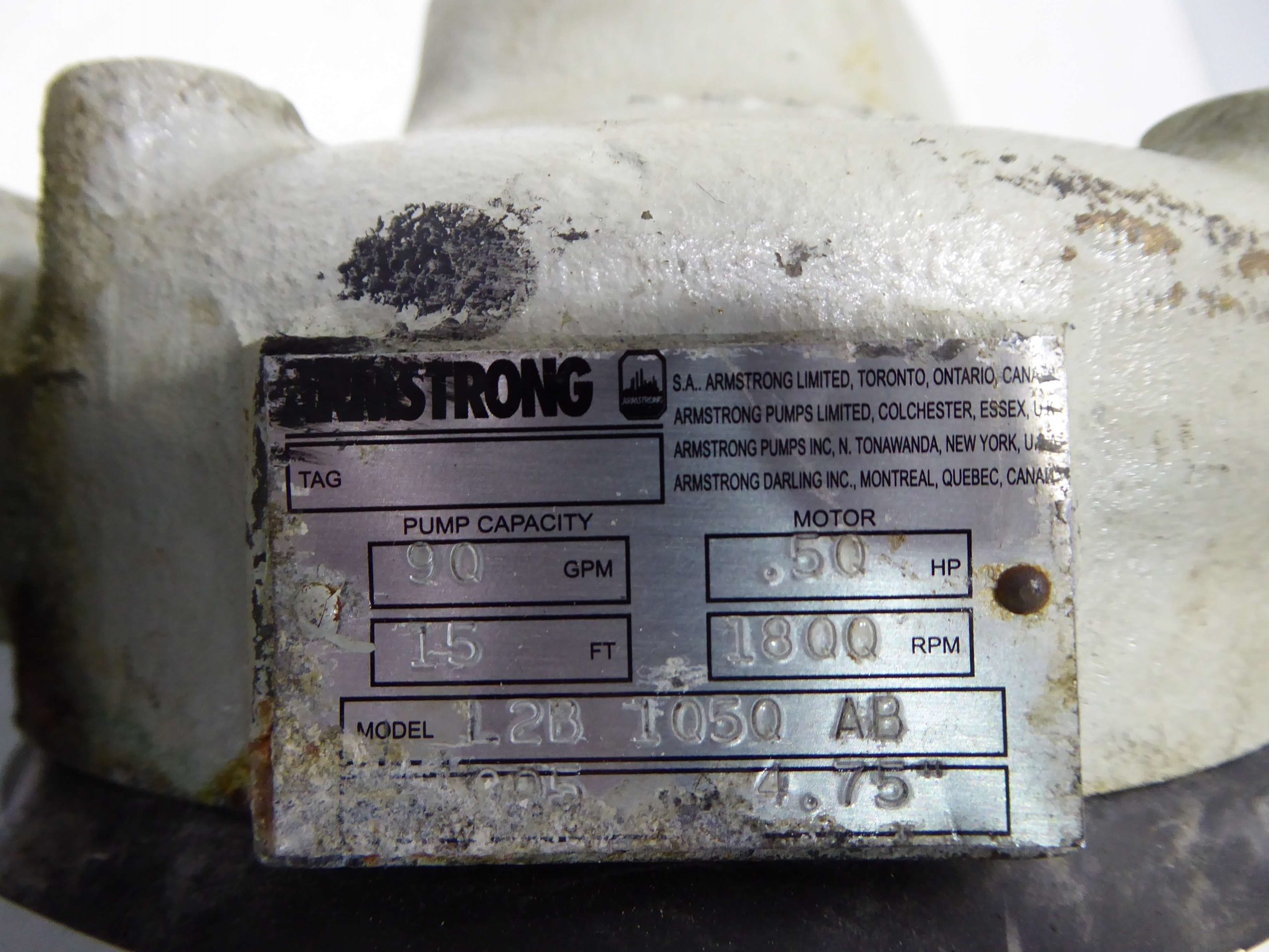 Armstrong .50 HP 2" Inlet 2" Outlet Centrifugal Pump CP2264 - Lanco ...