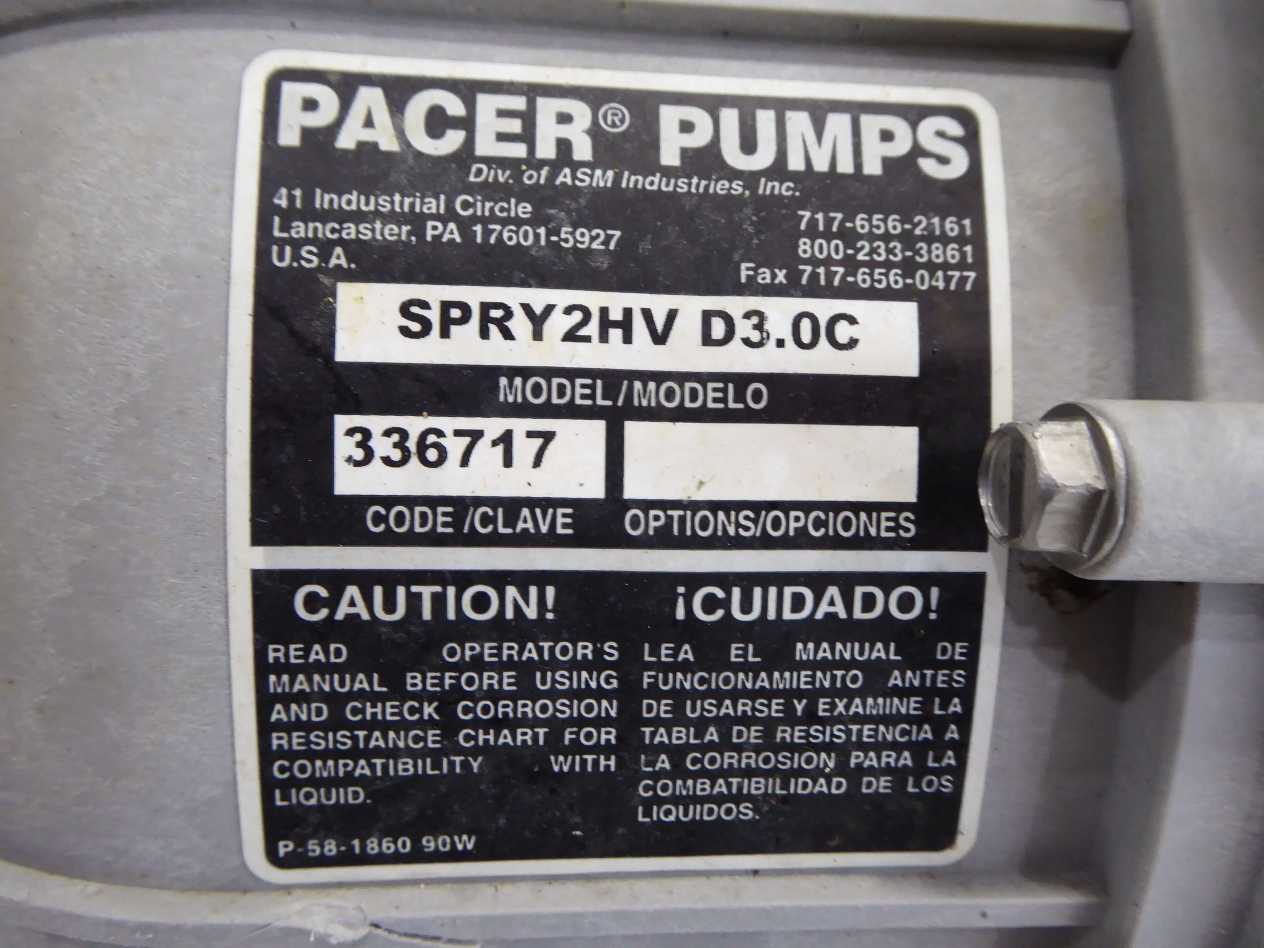 Pacer 3 HP 2" Inlet 2" Outlet Centrifugal Pump CP2289