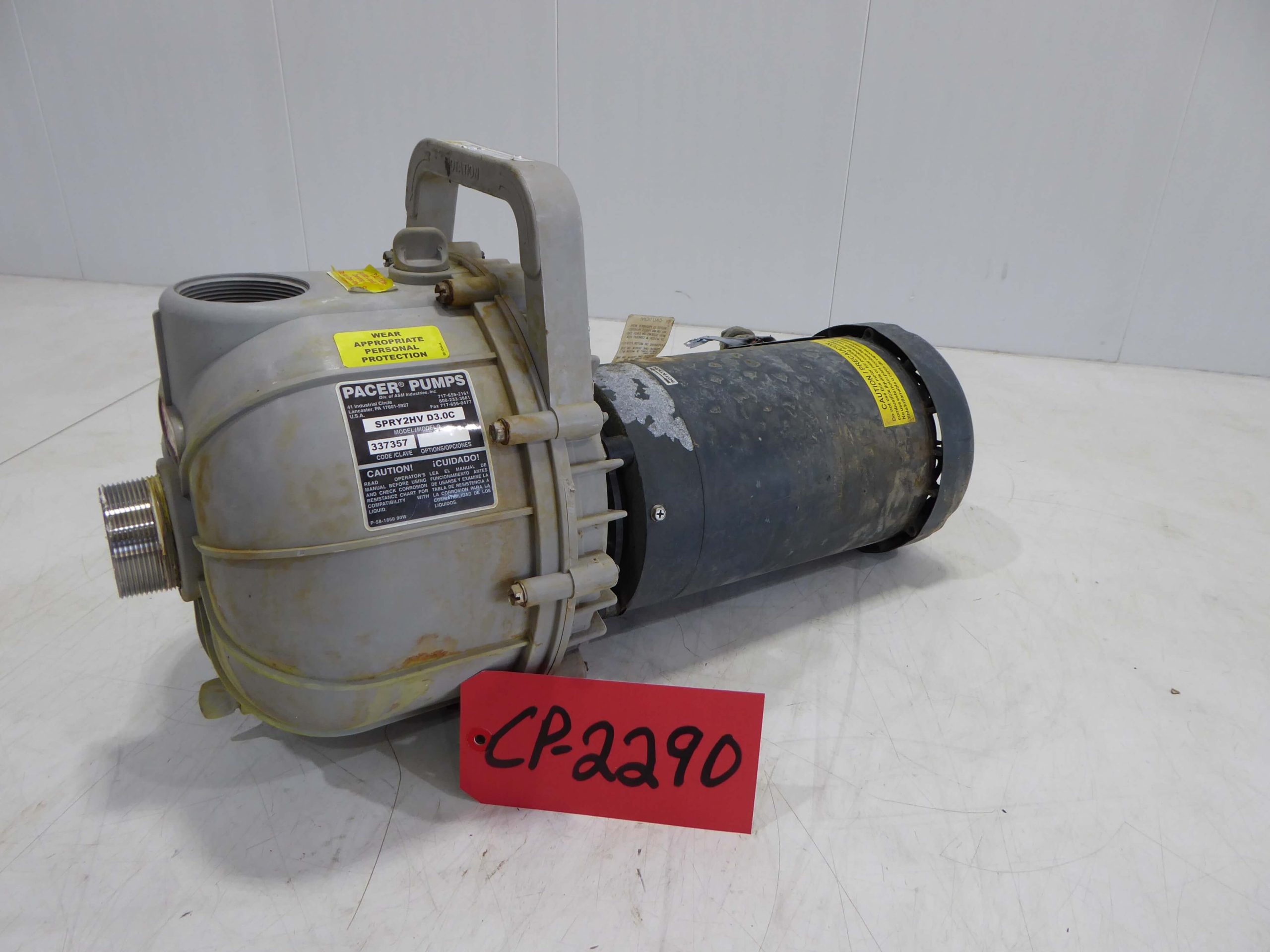 Pacer 3 HP 2" Inlet 2" Outlet Centrifugal Pump CP2290