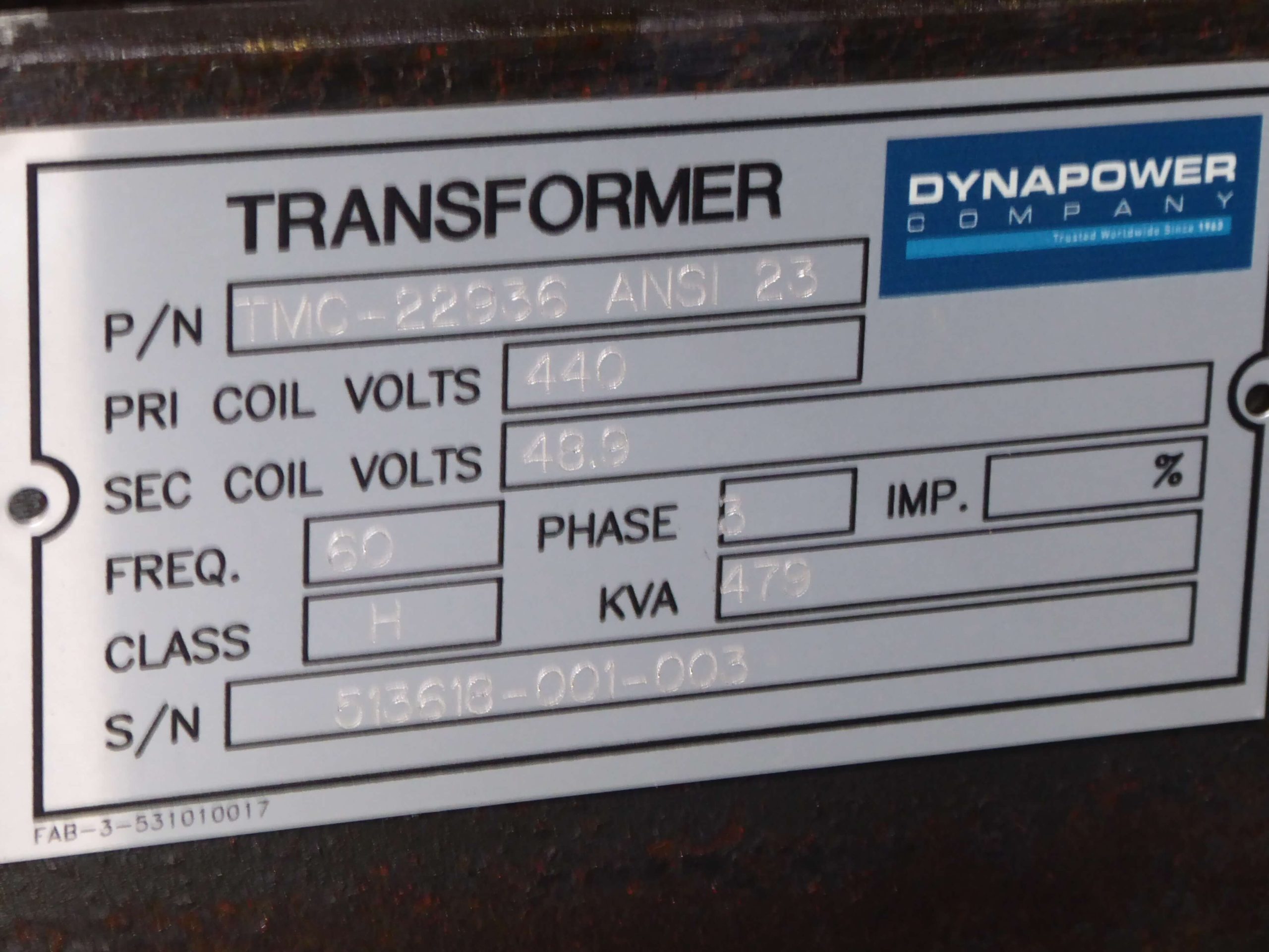 4000 Amp Dynapower 100 Volt Rectifier R3309 - Lanco Corporation | Used Industrial Equipment