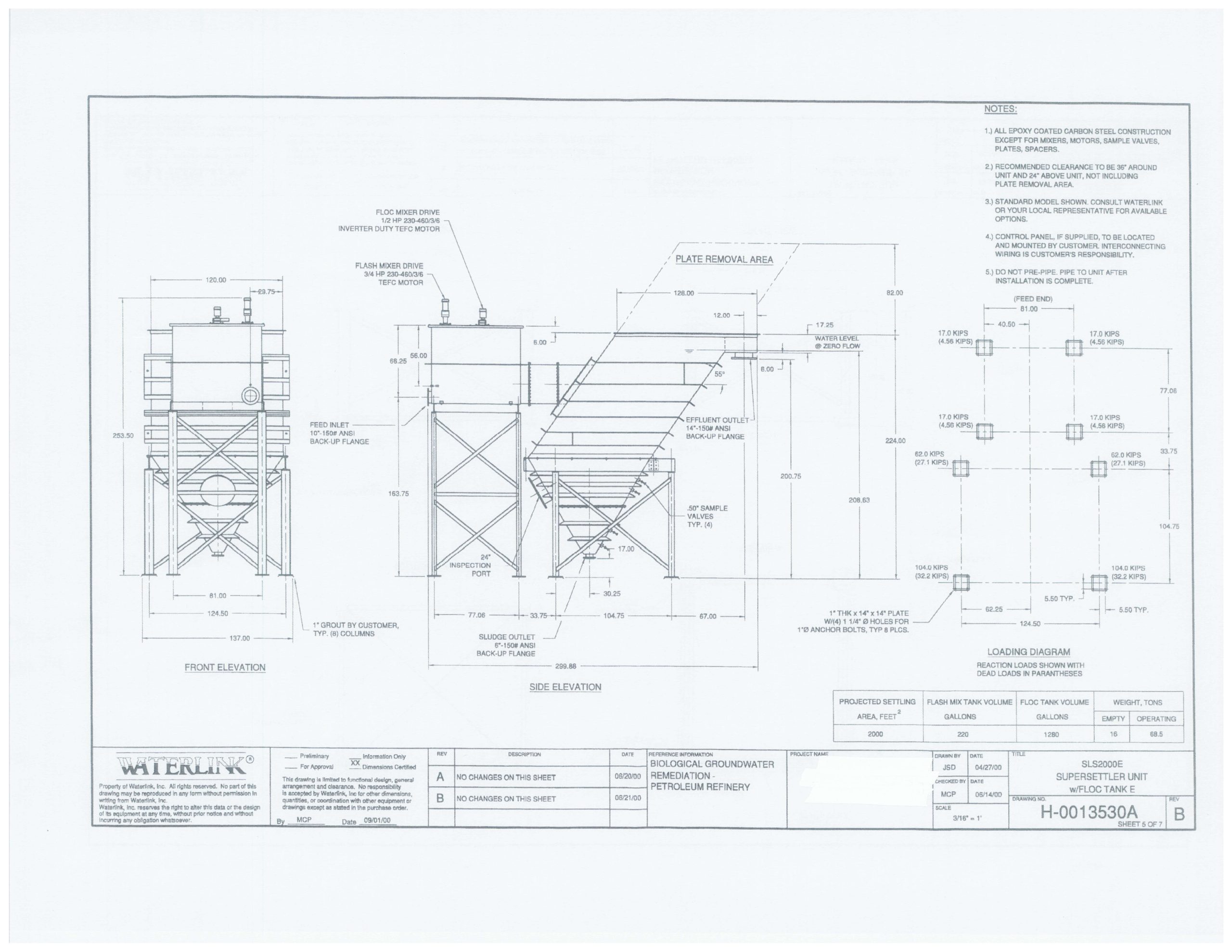 Waterlink 1000 GPM Slant Plate Clarifier CL2145 - Lanco Corporation ...