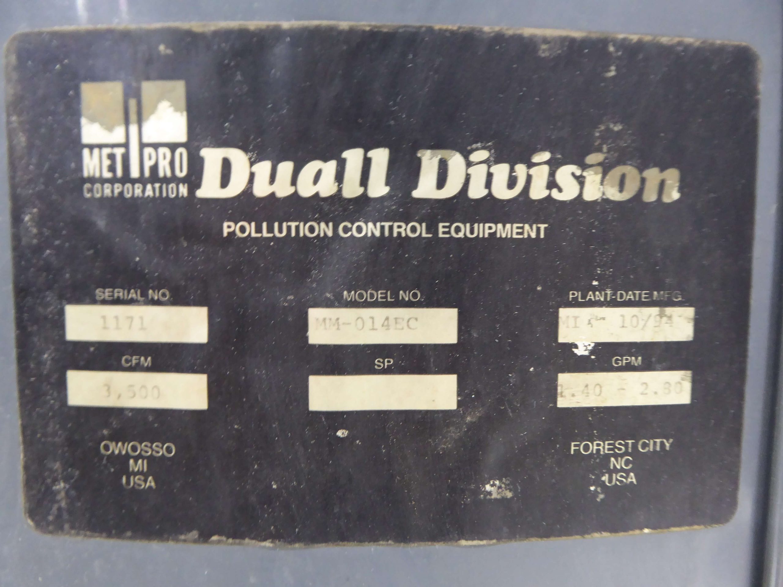 Met Pro 3500 CFM 14" Mist Miser FS2114