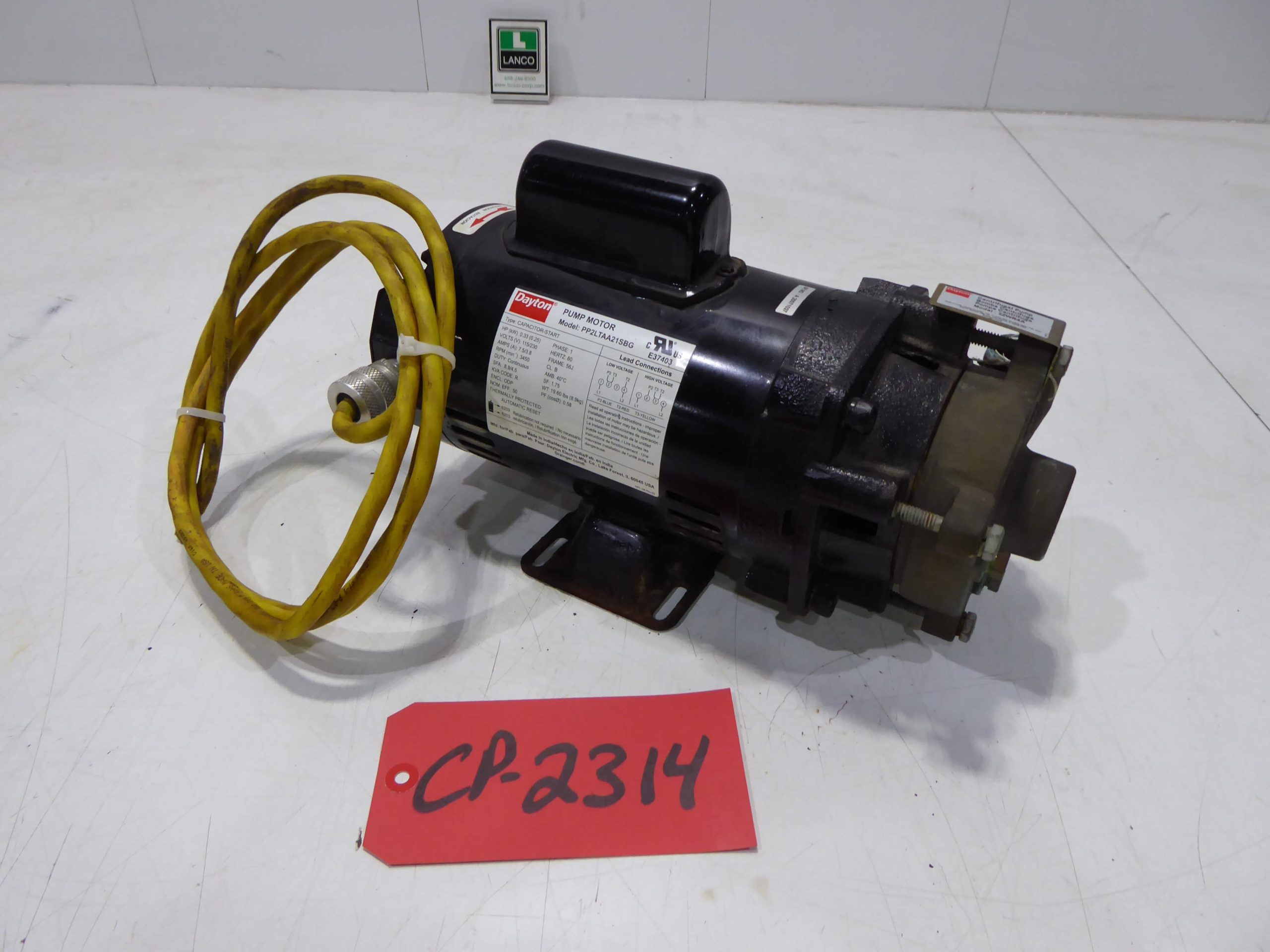 Dayton .25 HP 1" Inlet .75" Outlet Centrifugal Pump CP2314