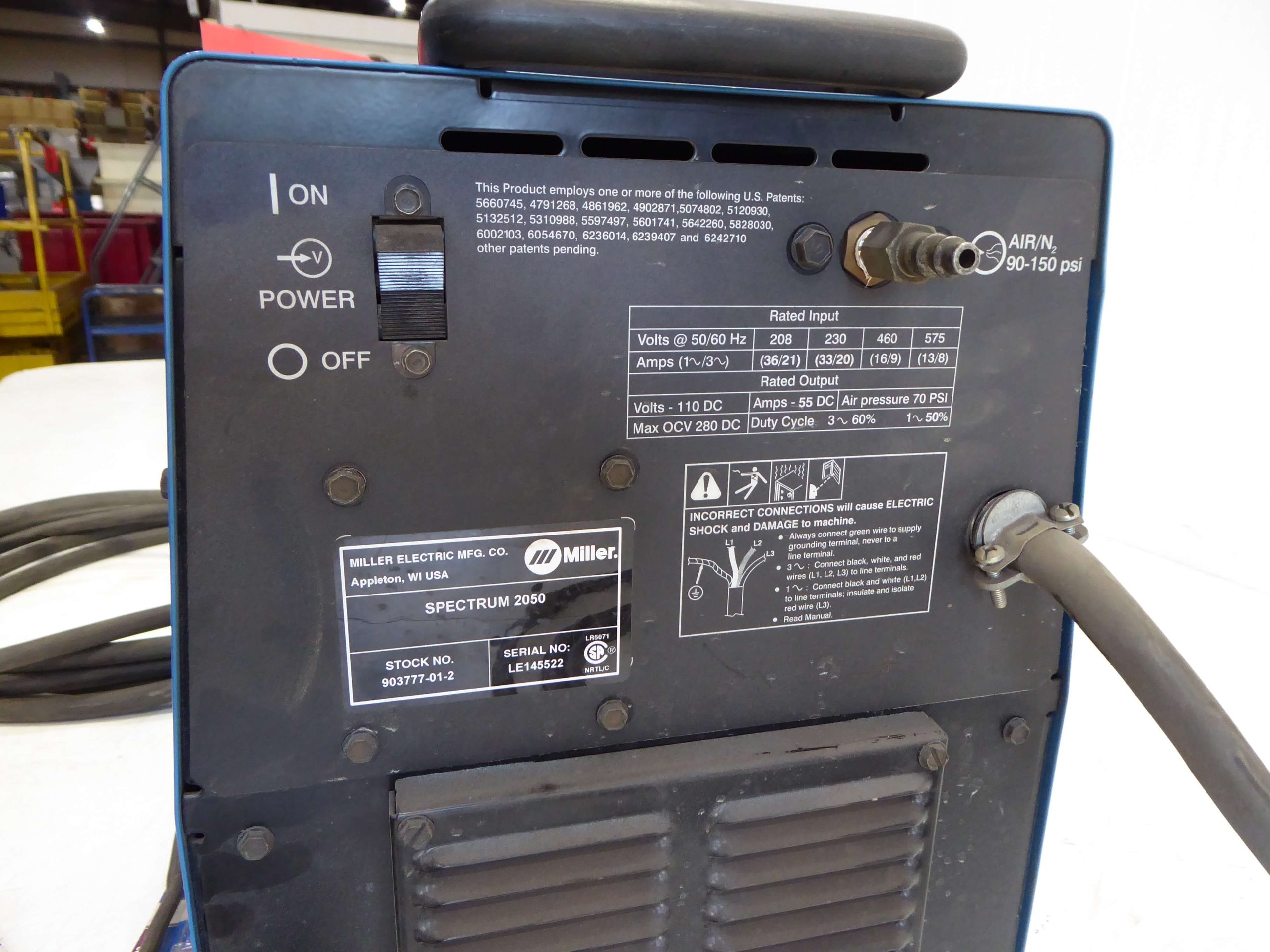 Miller Electric Manufacturing Model Spectrum 2050 Plasma Cutter M4001 ...
