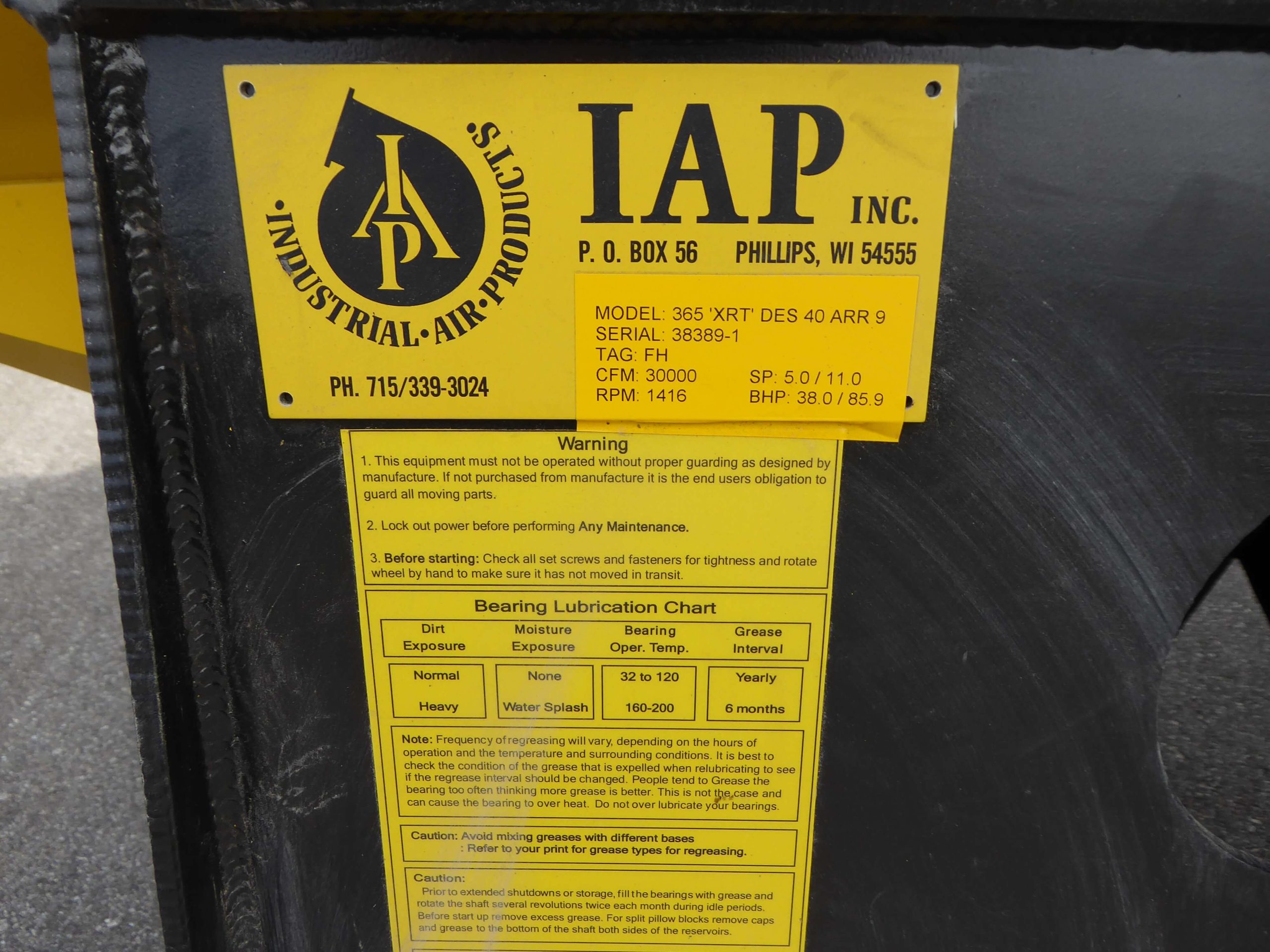 Industrial Air Products 40 HP Steel Exhaust Blower EB2351 - Lanco ...