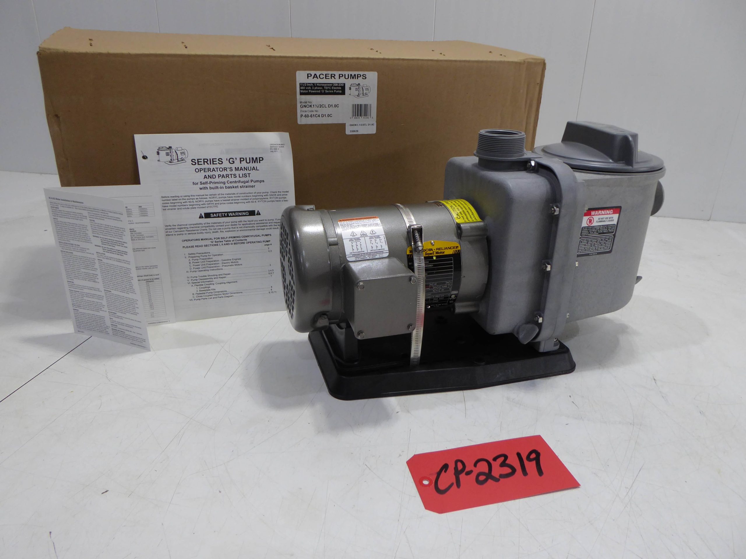NEW Pacer 1 HP 2" Inlet 2" Outlet Centrifugal Pump CP2319 - Lanco ...