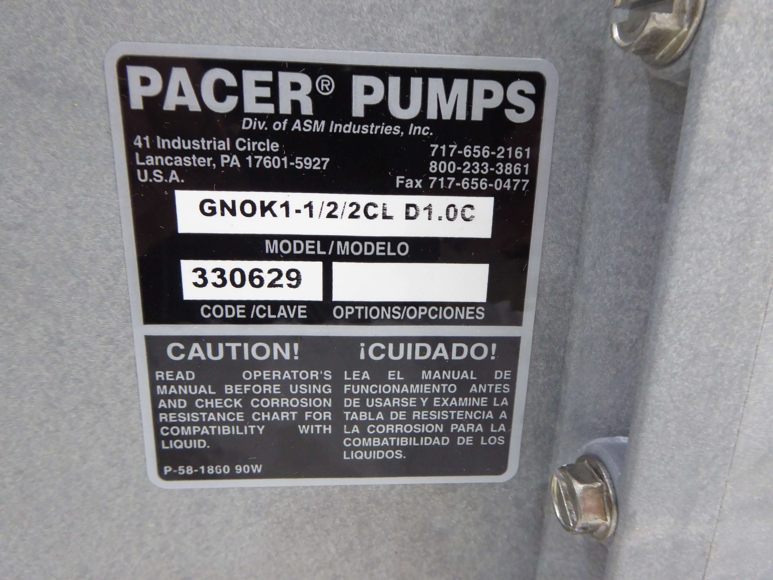 NEW Pacer 1 HP 2" Inlet 2" Outlet Centrifugal Pump CP2319 - Lanco ...