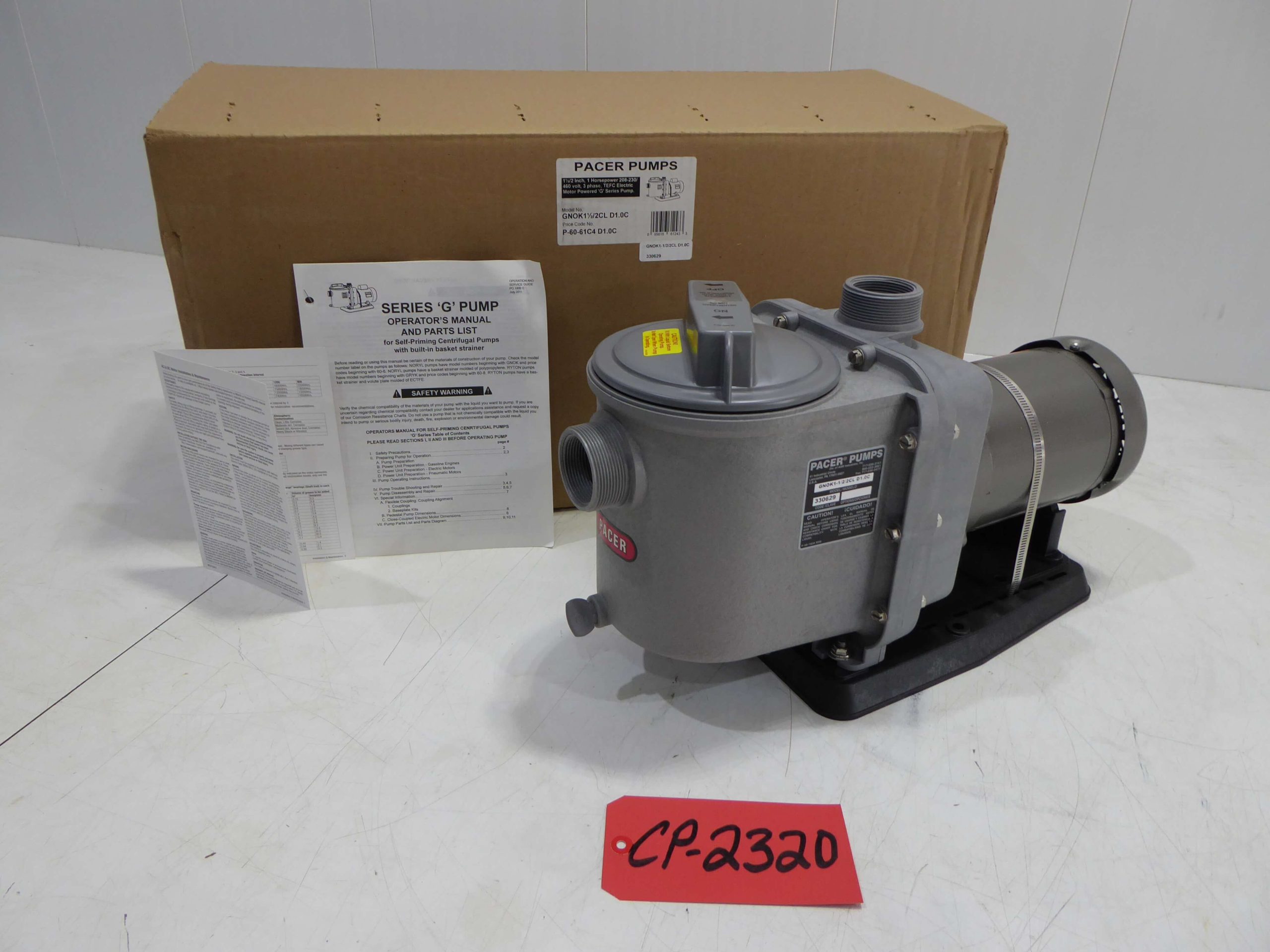 NEW Pacer 1 HP 2" Inlet 2" Outlet Centrifugal Pump CP2320 - Lanco ...