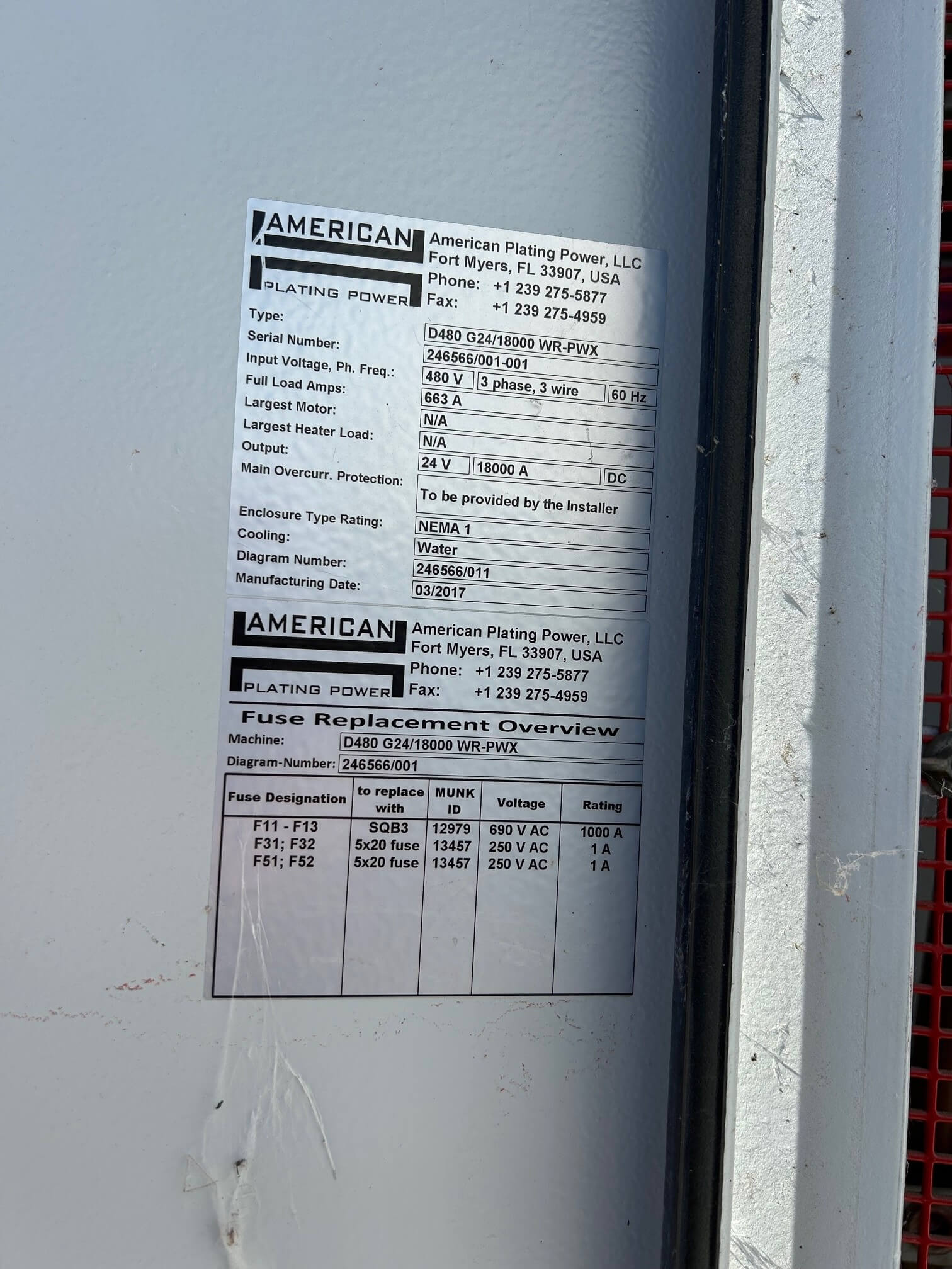 18000 Amp American Plating Power 24 Volt Rectifier R3335CN