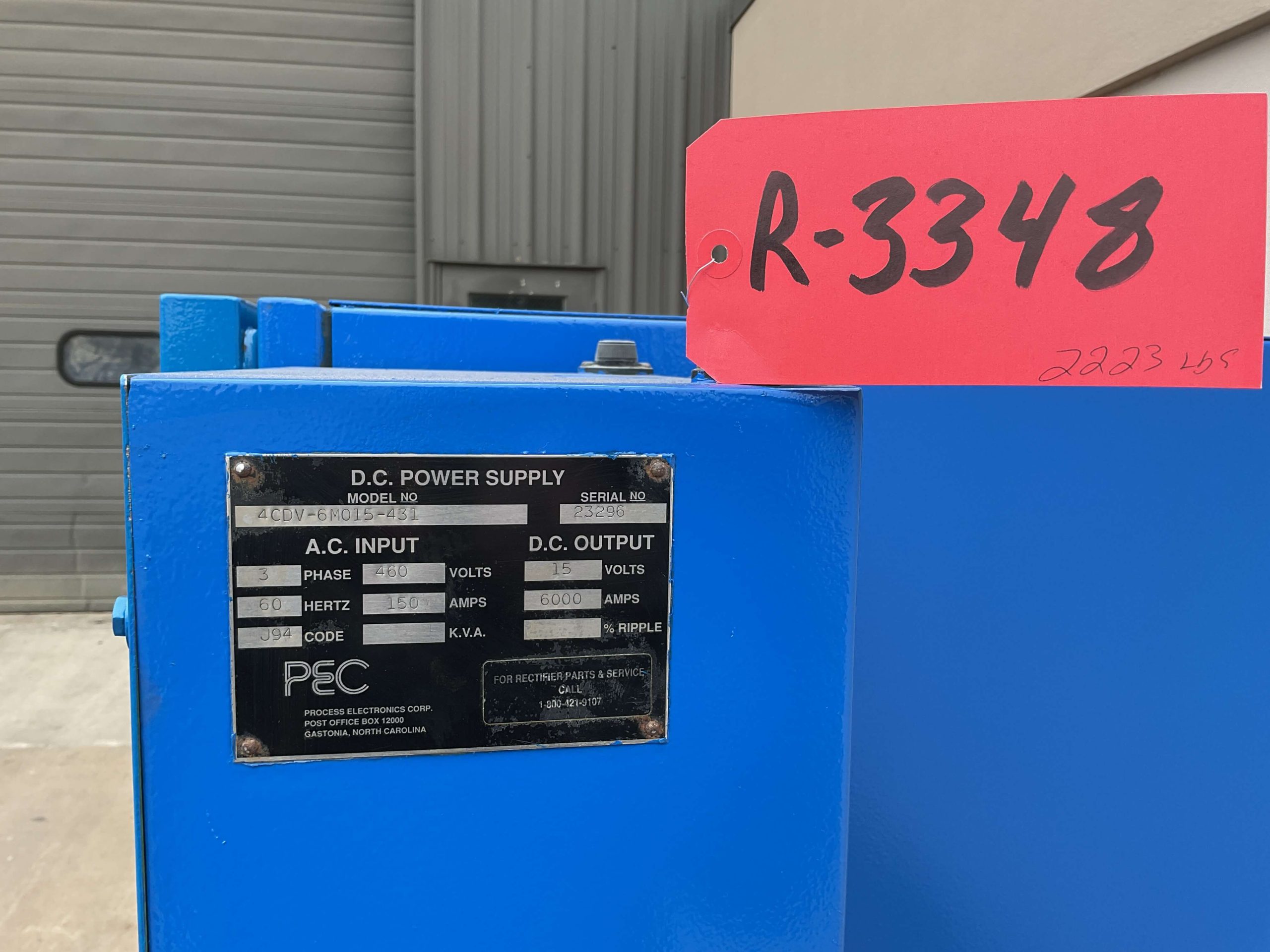 6000 Amp PEC 15 Volt Rectifier R3348 - Lanco Corporation | Used ...