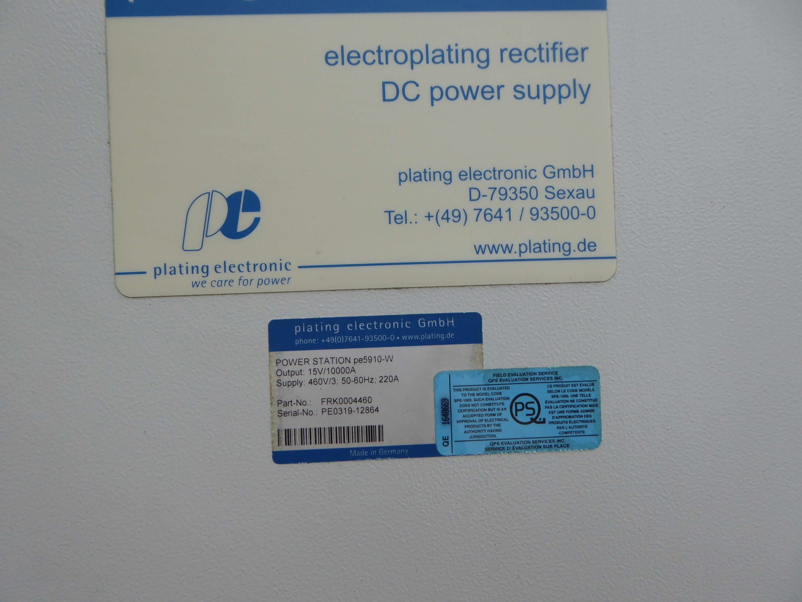 10000 Amp Plating Electronic GMBH 15 Volt Rectifier R3363 - Lanco ...