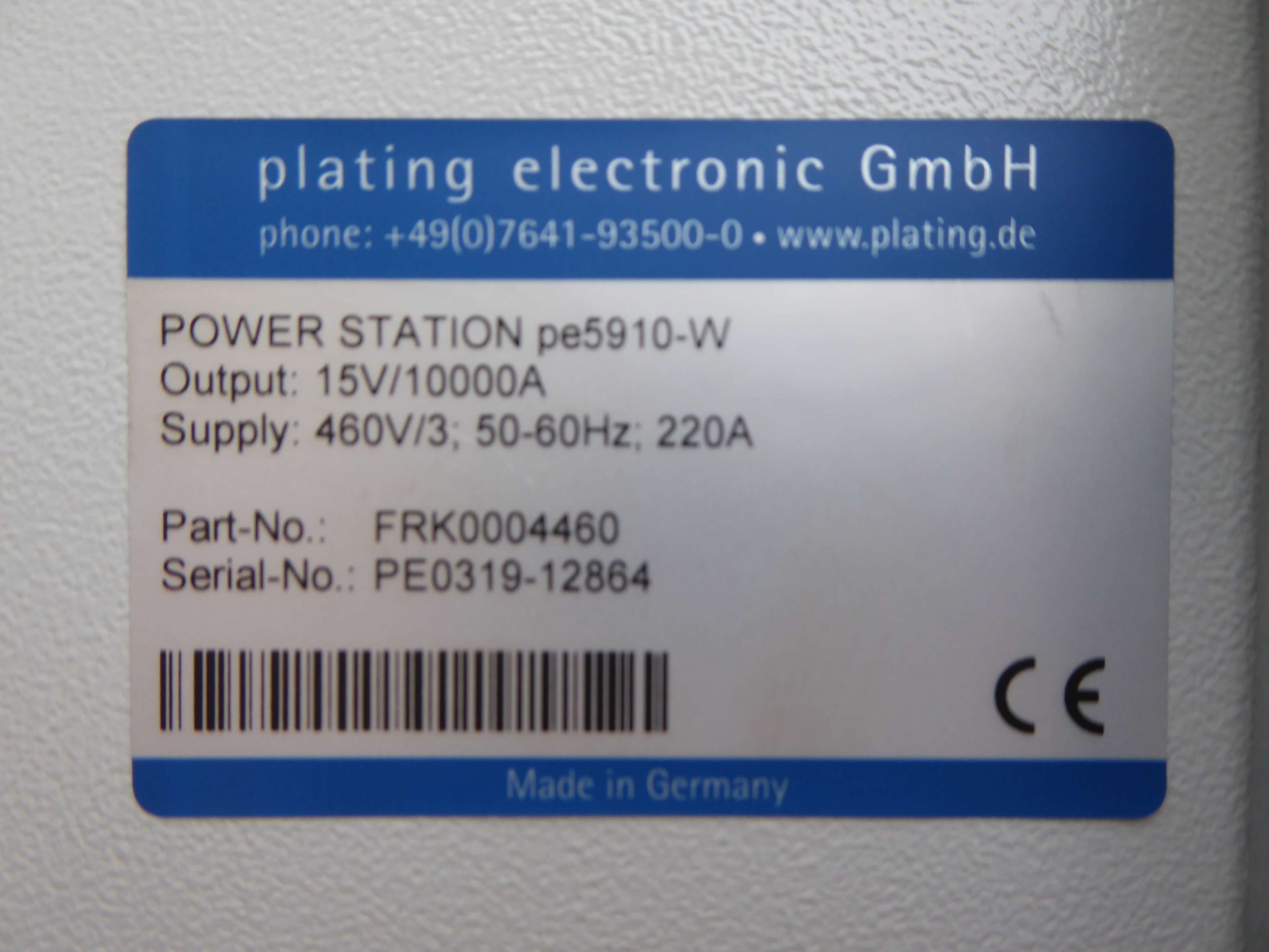 10000 Amp Plating Electronic GMBH 15 Volt Rectifier R3363 - Lanco ...