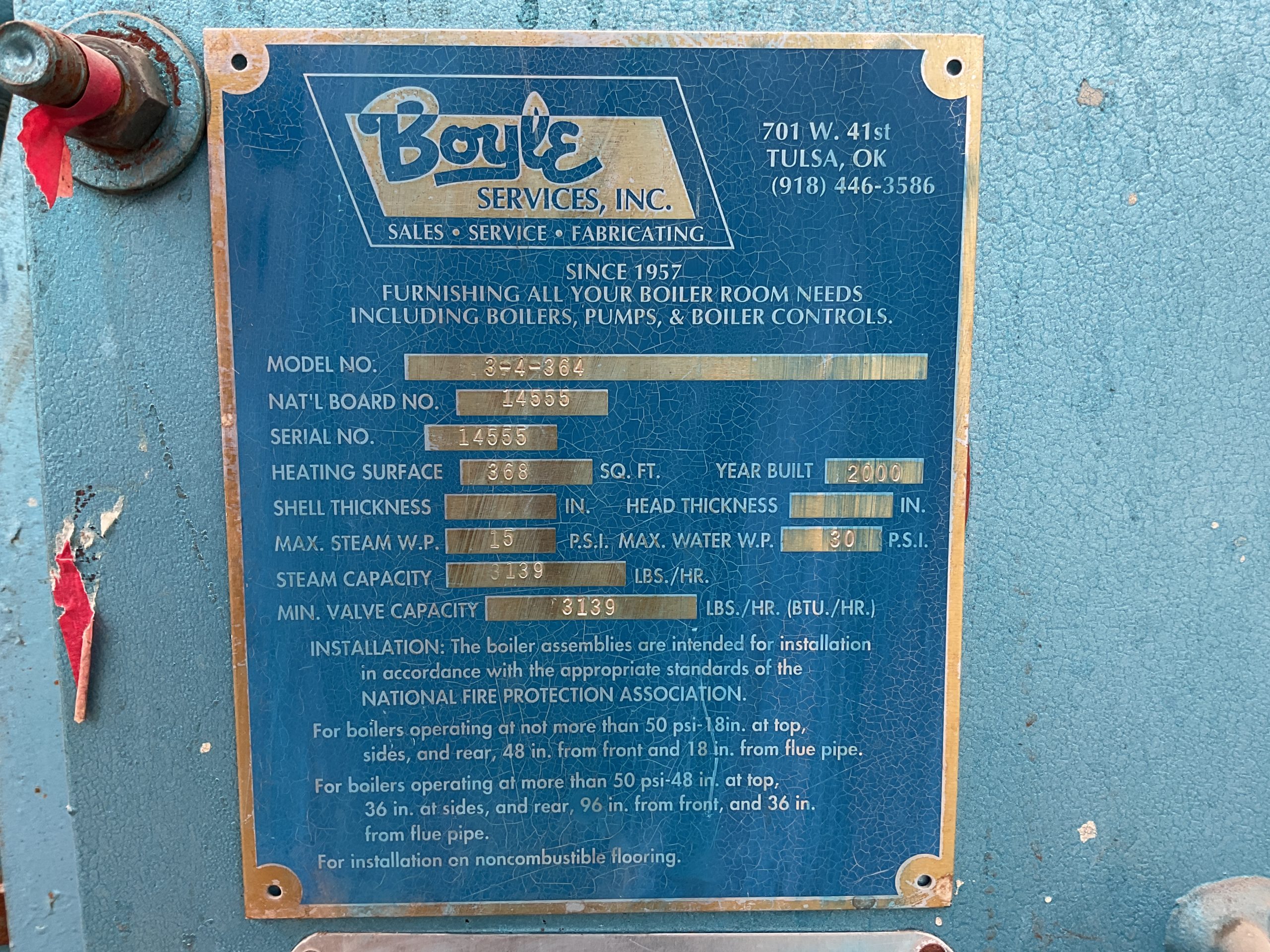 Superior Boiler Works Inc 3 HP Natural Gas Boiler BL2067