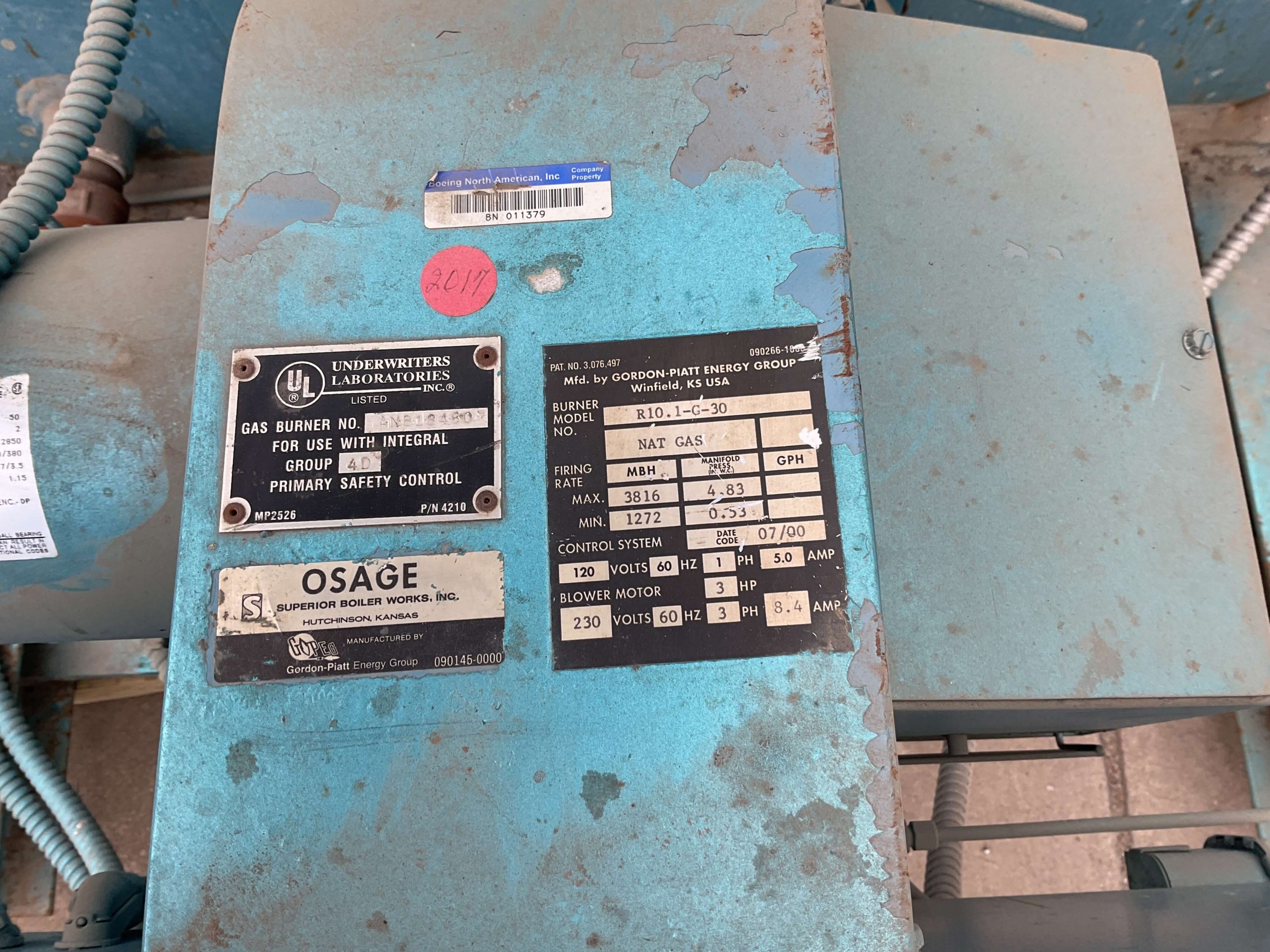 Superior Boiler Works Inc 3 HP Natural Gas Boiler BL2067 - Lanco ...