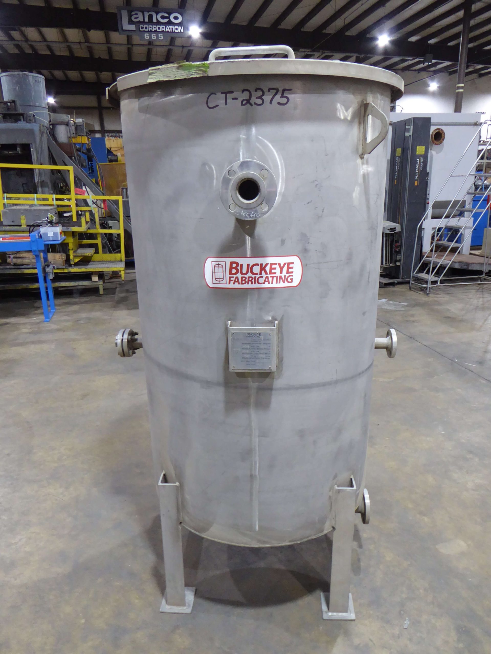 250 Gallon 304 Stainless Steel Round Tank CT2375 - Lanco Corporation ...