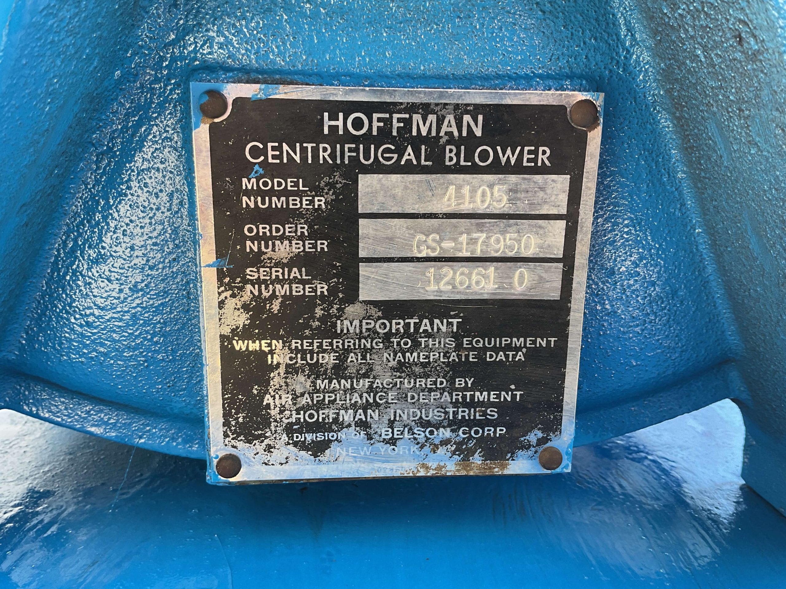 Hoffman 7.5 HP Steel Agitation Blower AA2260