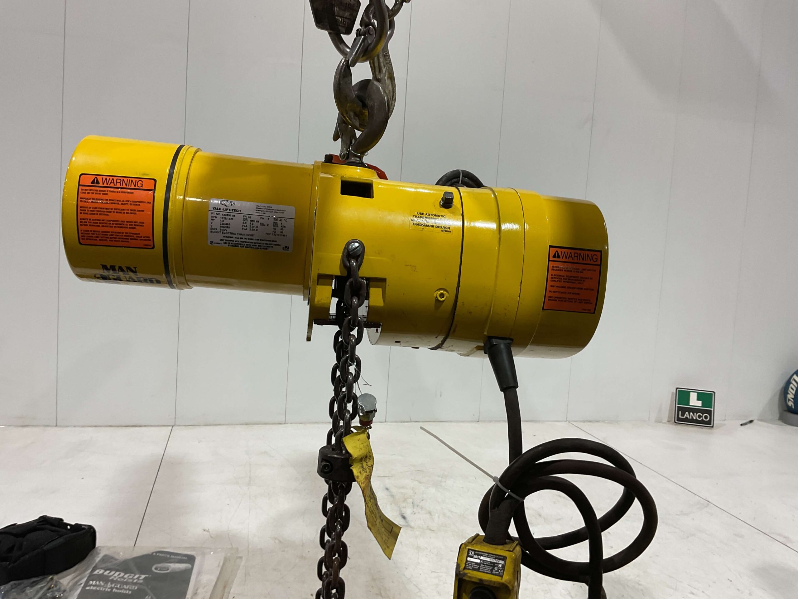 Budgit .50 Ton Chain Hoist H2383 - Lanco Corporation | Used Industrial ...