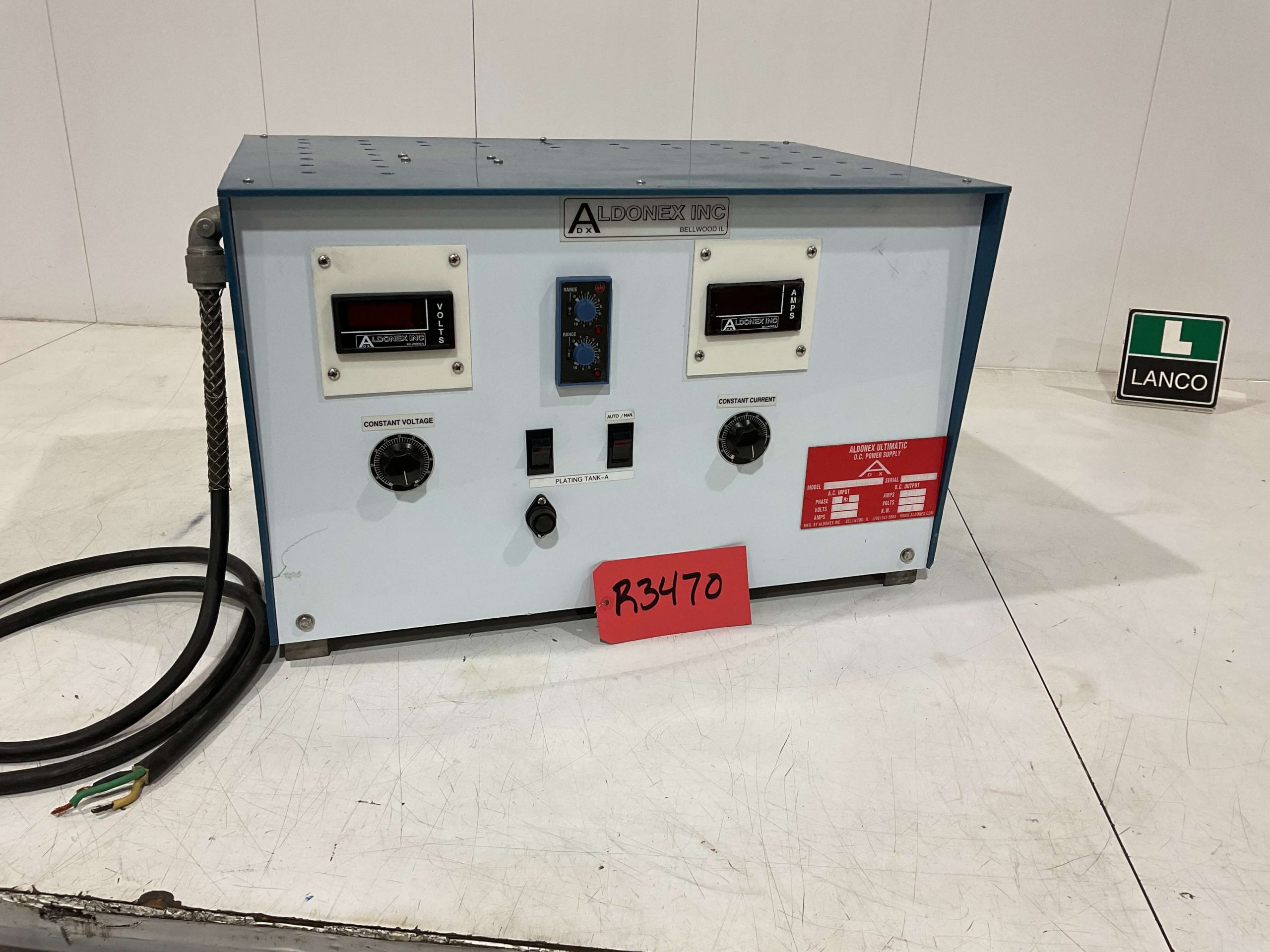 200 Amp Aldonex 0-12 Volt Rectifier R3470 - Lanco Corporation | Used ...