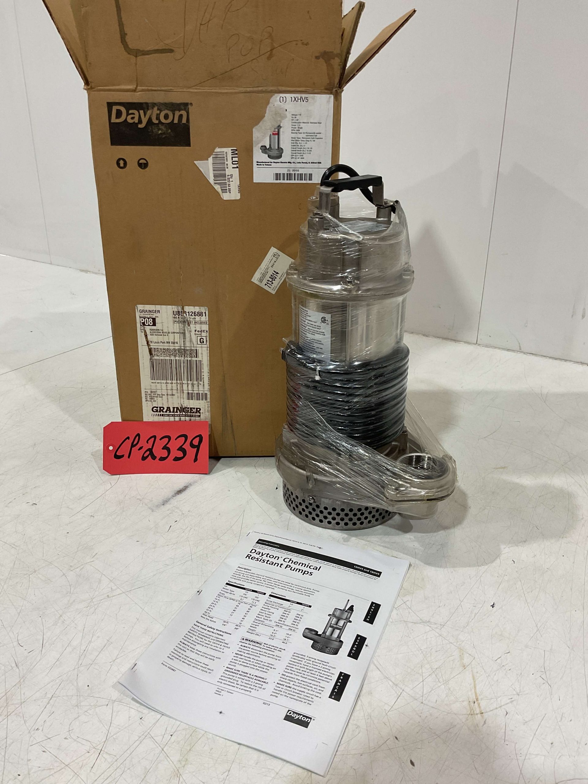 Dayton 1 HP 2" Inlet 2" Outlet Sump Pump CP2339 - Lanco Corporation ...