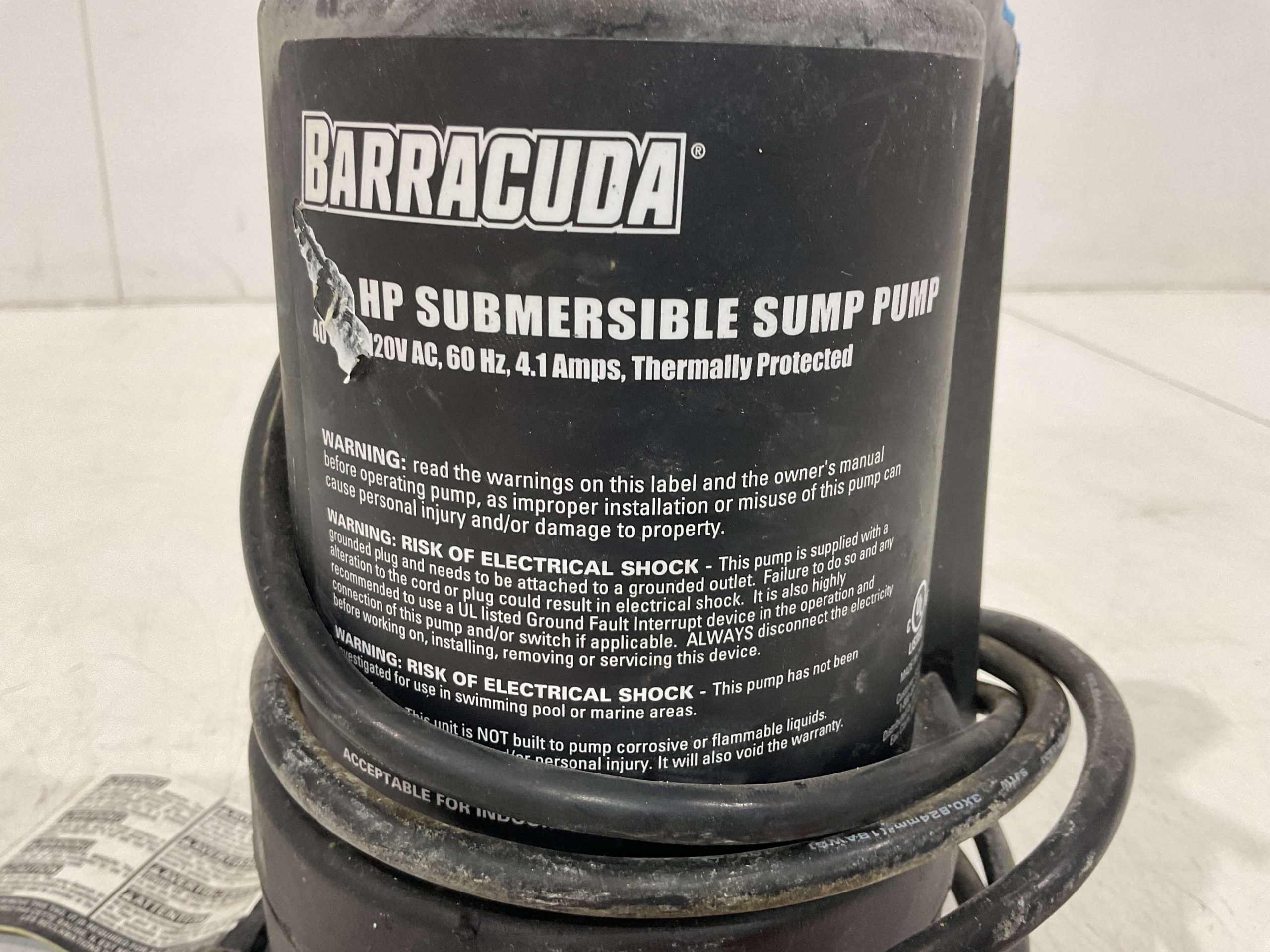 Barracuda .33 HP 1.25" Inlet 1.25" Outlet Sump Pump CP2340 - Lanco ...