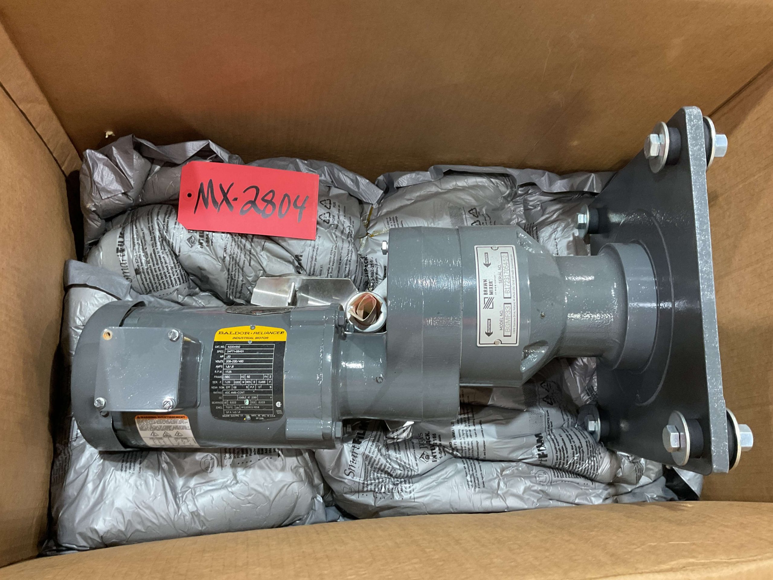 Brawn .33 HP Mixer MX2804 - Lanco Corporation | Used Industrial Equipment