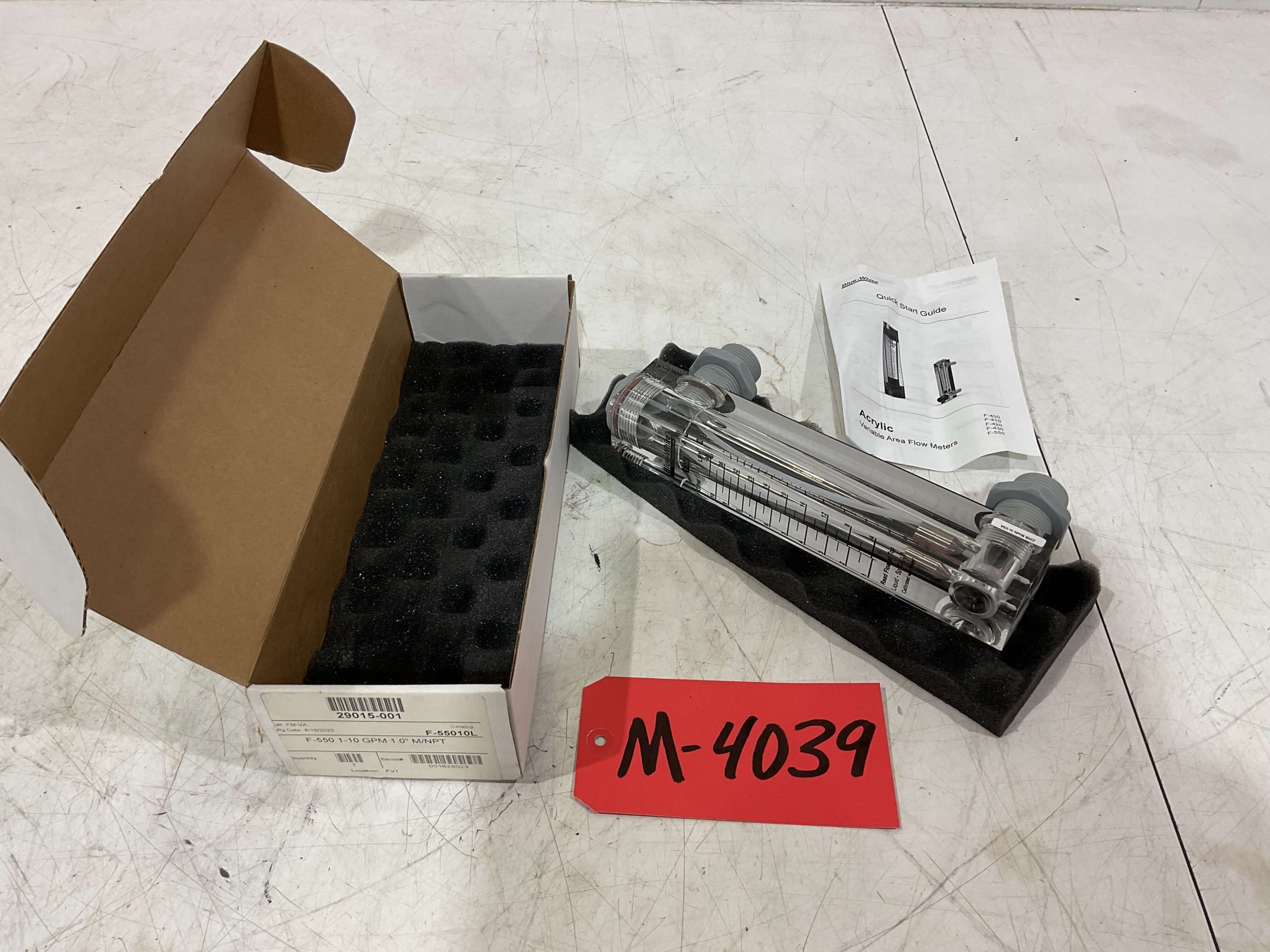 Blue White Industries Model F550 1-10 GPM 1.2"M/NPT Flow Meter M4039 ...