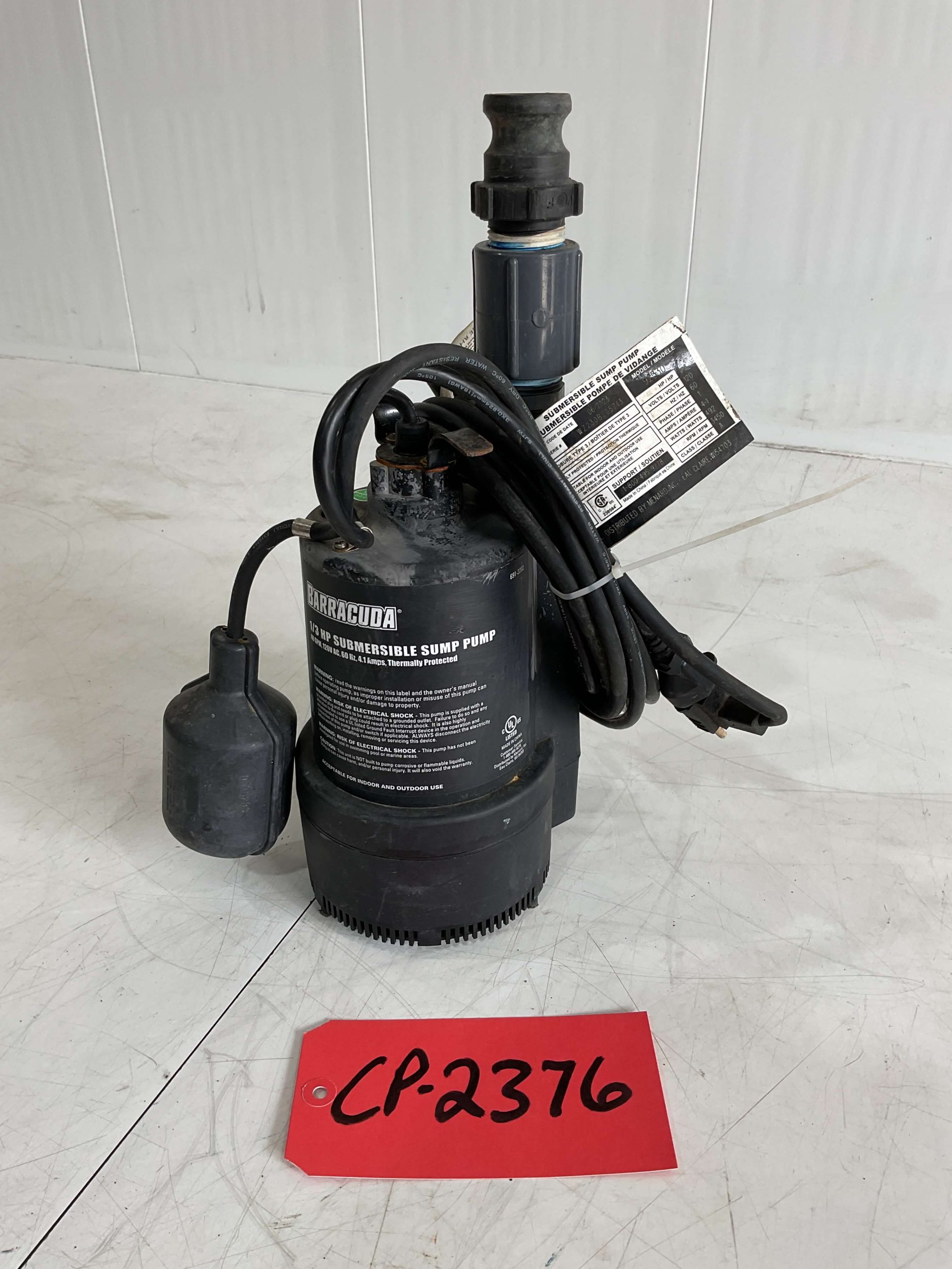 Barracuda .33 HP 1" Inlet 1" Outlet Centrifugal Pump CP2376 - Lanco ...