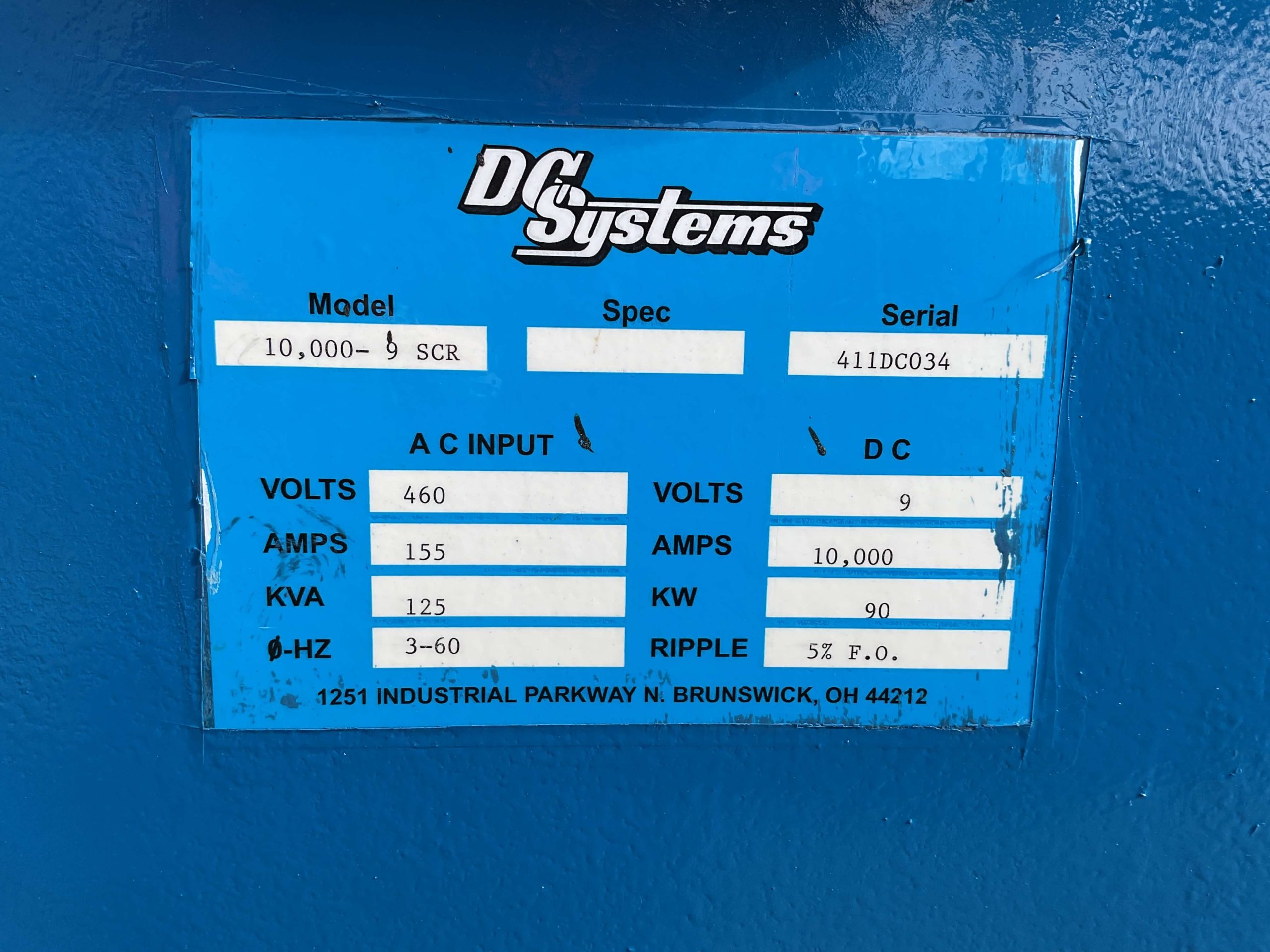 10000 Amp SASSC 9 Volt Rectifier R3533 - Lanco Corporation | Used ...
