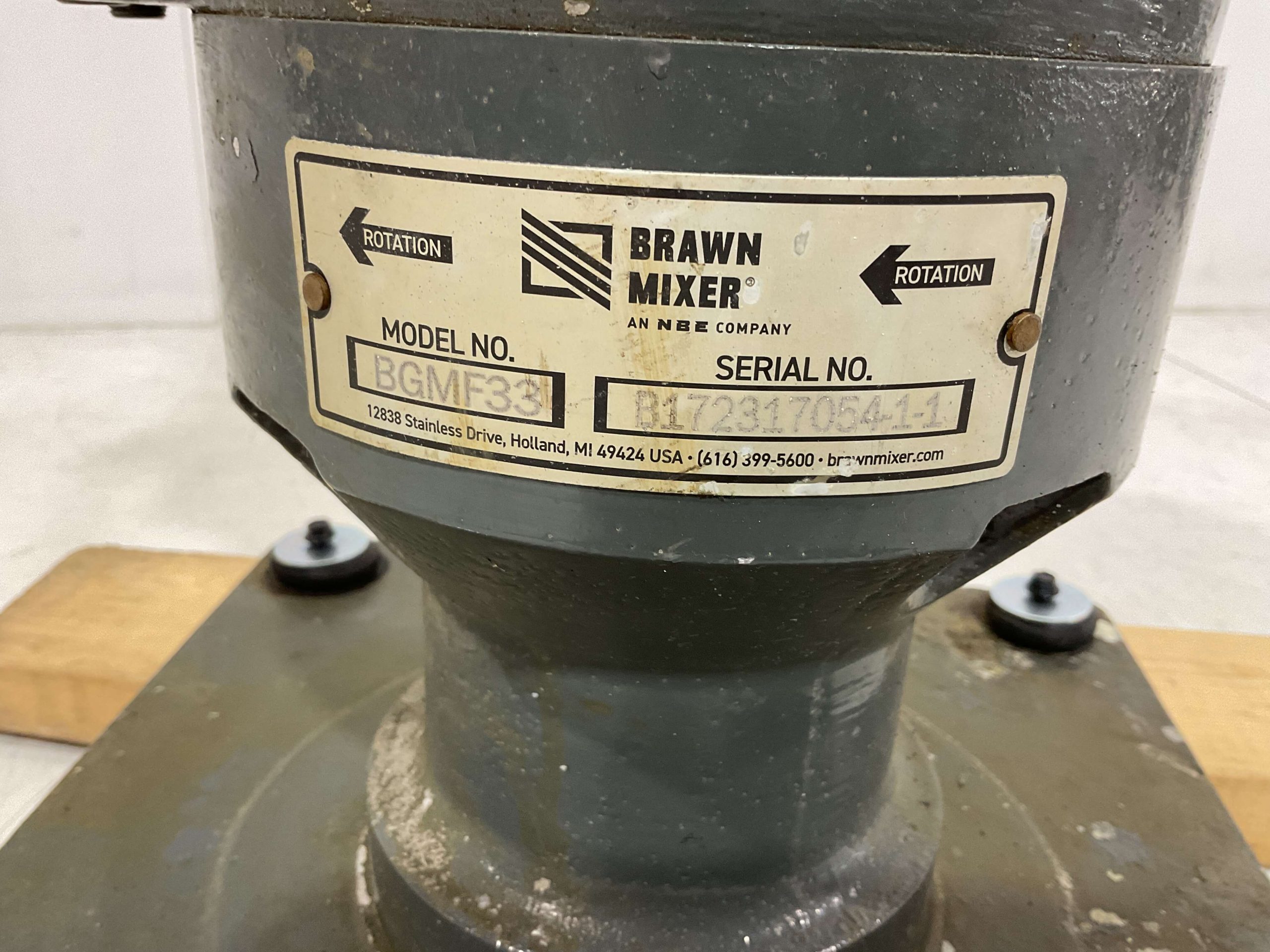 Brawn .33 HP Mixer MX2815 - Lanco Corporation | Used Industrial Equipment